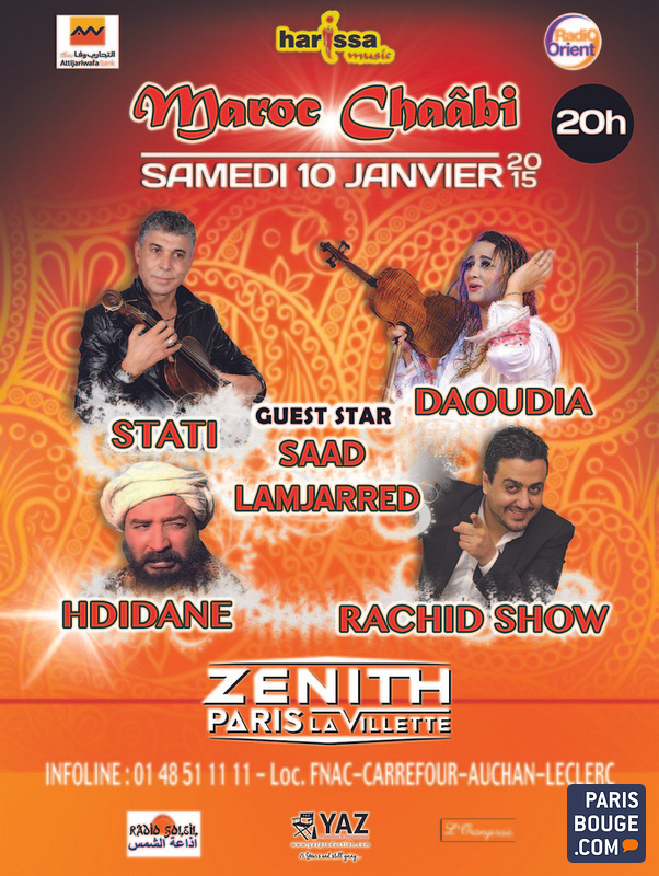 Maroc Chaâbi en concert - Zénith - 10 janvier 2015
