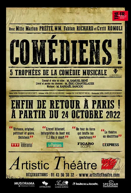 Comédiens - Le Théâtre Artistic Athévains - du 23 octobre 2022 au 25 ...
